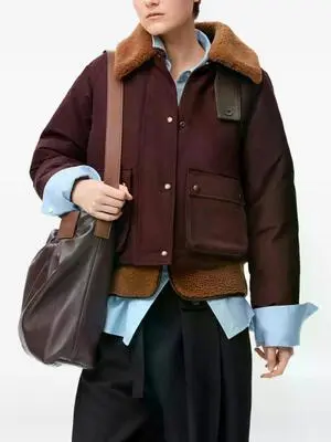 Loewe Shearling-trimmed Puffer Jacket - Red