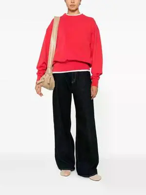 KURO Crew-neck Long-sleeve Sweatshirt - Red