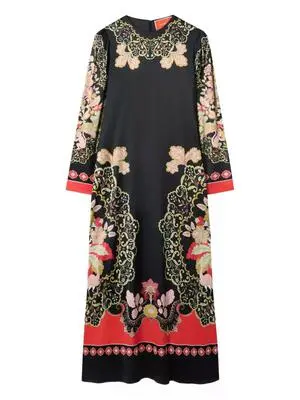 La DoubleJ Clingy Swing Placed Maxi Dress - Black