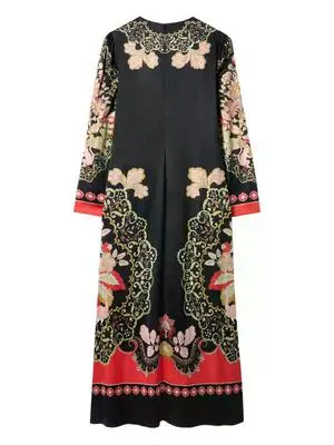 La DoubleJ Clingy Swing Placed Maxi Dress - Black