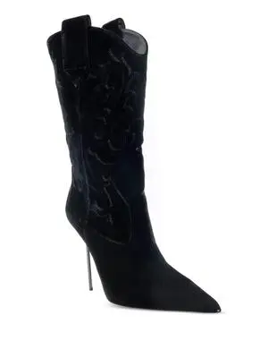 Paris Texas 105mm Lidia Embroidered Heeled Boots