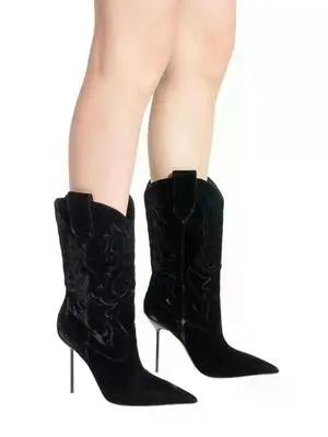 Paris Texas 105mm Lidia Embroidered Heeled Boots