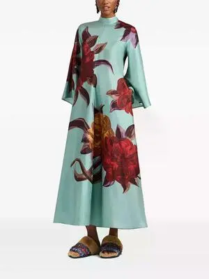 La DoubleJ Floral-print Midi Dress - Blue