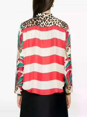 La Prestic Ouiston Palm Tree-print Striped Shirt