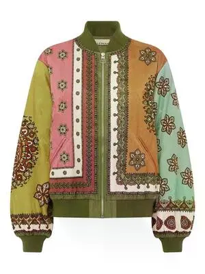 ALEMAIS Patterned Bomber Jacket - Green