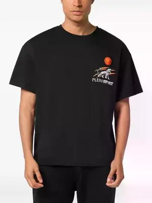 PLEIN SPORT Graphic-print Round-neck T-shirt - Black