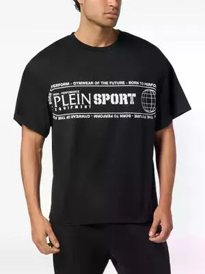 PLEIN SPORT Logo-print Round-neck T-shirt - Black