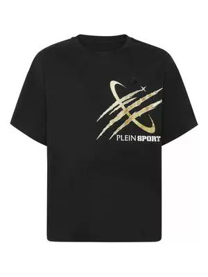 PLEIN SPORT Scratch-print T-shirt - Black