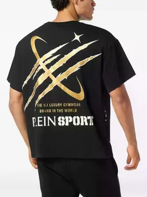 PLEIN SPORT Scratch-print T-shirt - Black