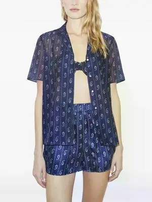 Tory Burch Printed Beach Camp Shorts - Blue