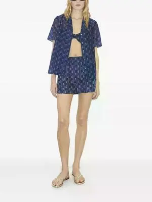 Tory Burch Printed Beach Camp Shorts - Blue