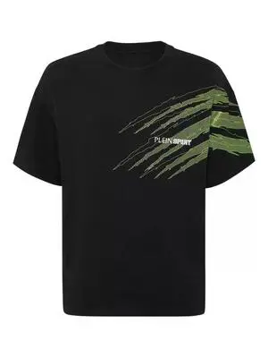 PLEIN SPORT Scratch-print T-shirt - Black