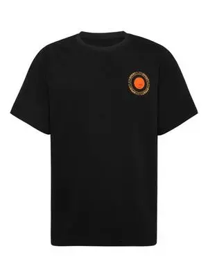 PLEIN SPORT Back-logo Circular-plaque T-shirt - Black