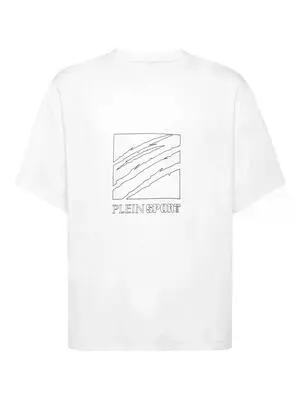 PLEIN SPORT Outline Scratch Logo T-shirt - White