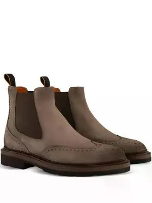 Santoni Leather Chelsea Boots - Brown