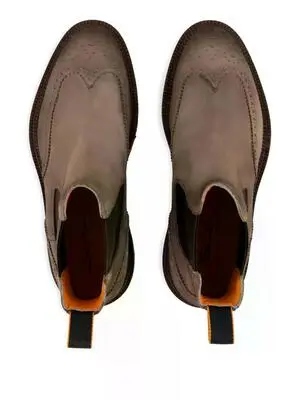 Santoni Leather Chelsea Boots - Brown