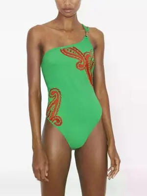 Tory Burch One-shoulder Printed Swimsuit