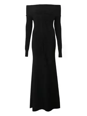A.W.A.K.E. Mode Off-shoulder Maxi Dress - Black