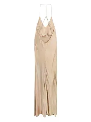 THE NINA STUDIO Slit Satin Dress