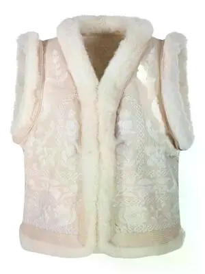Antik Batik Embroidered Shearling Gilet - Neutrals