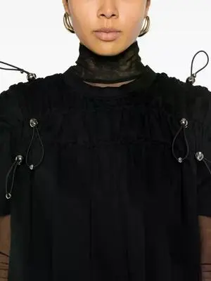 Noir Kei Ninomiya Embellished Gathered Blouse