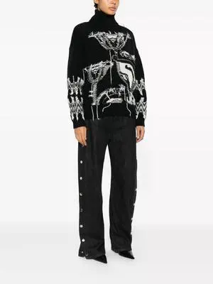 CIRCUS HOTEL Patterned Roll-neck Sweater