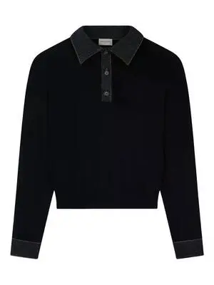 Paul & Shark Denim-collar Polo Sweater