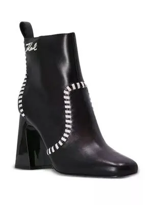Karl Lagerfeld Leather Boots With Striped Detail