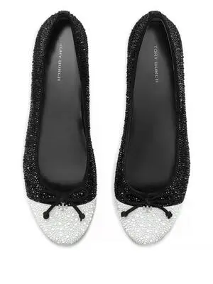 Tory Burch Cap-toe Crystal Ballet Flats