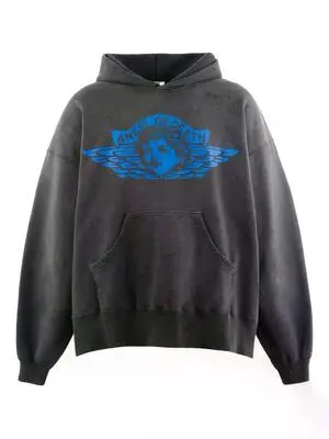 SAINT MXXXXXX Graphic Print Hoodie - Black