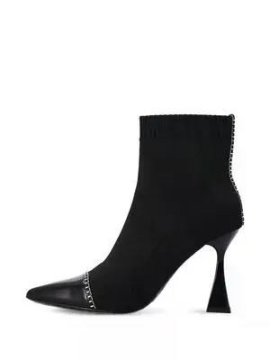 Karl Lagerfeld 100mm Knitted Leather-cap Boots
