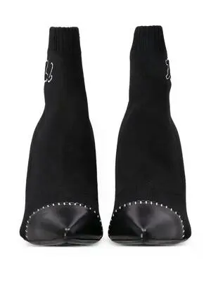 Karl Lagerfeld 100mm Knitted Leather-cap Boots