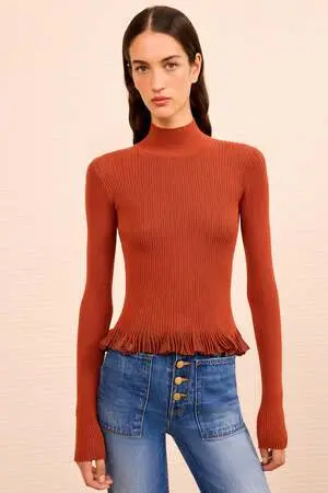 Ruffle Turtleneck