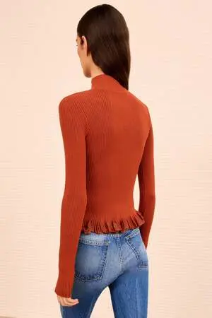 Ulla Johnson Yulia Ruffle Turtleneck Top