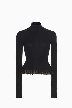 Ulla Johnson Yulia Ruffle Turtleneck Top