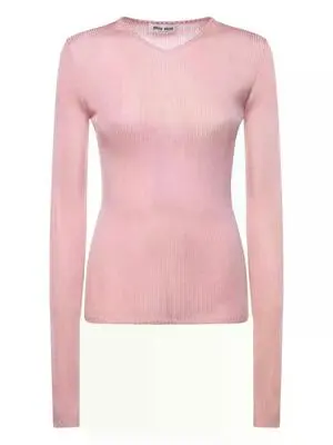 Miu Miu V-neck Ribbed Top