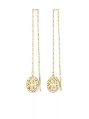 Tory Burch Pavé Threader Earrings - Gold