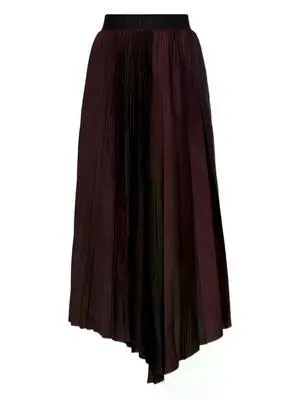 ALLSAINTS Jax Pleated Asymmetric Skirt - Red