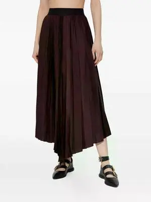 ALLSAINTS Jax Pleated Asymmetric Skirt - Red