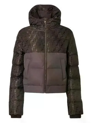 Fendi Monogram Hooded Jacket - Brown