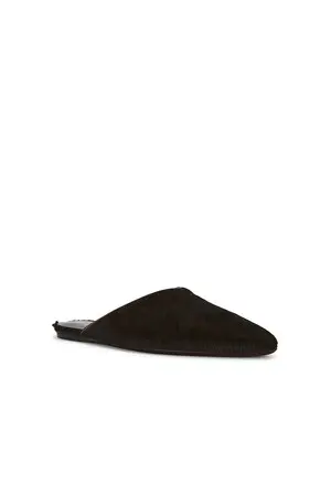 HERBERT LEVINE Homebody Haircalf Mule - Dark Brown