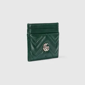 Gucci Gg Marmont Card Case Leather - Green