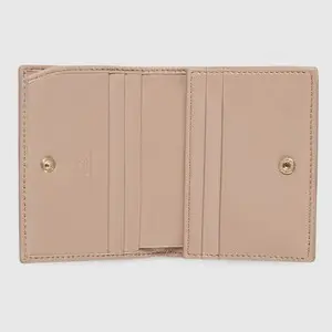Gucci Gg Marmont Card Case Wallet Leather - Beige