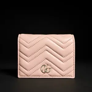 Gucci Gg Marmont Card Case Wallet Leather - Beige
