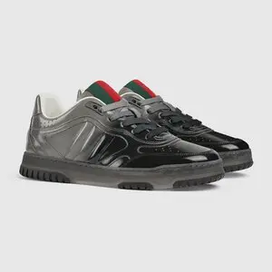 Gucci Re-web Leather Sneaker - Grey