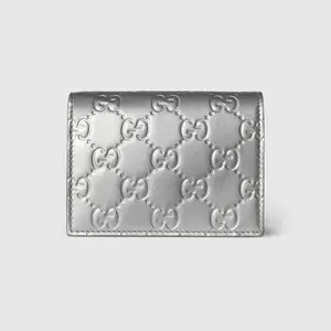 Gucci Gg Emblem Small Wallet Leather - Silver