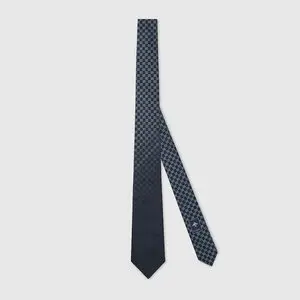 Gucci Gg Silk Jacquard Neck Tie - Blue