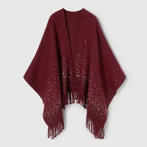 Gucci Gg Wool Cape With Crystals