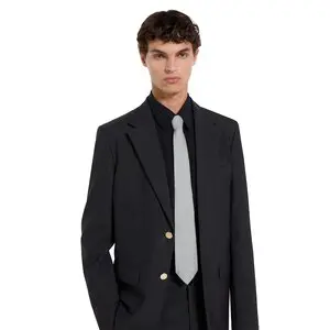 Gucci Horsebit Silk Jacquard Neck Tie - Grey