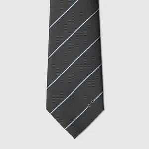 Gucci Silk Horsebit Jacquard Tie - Grey